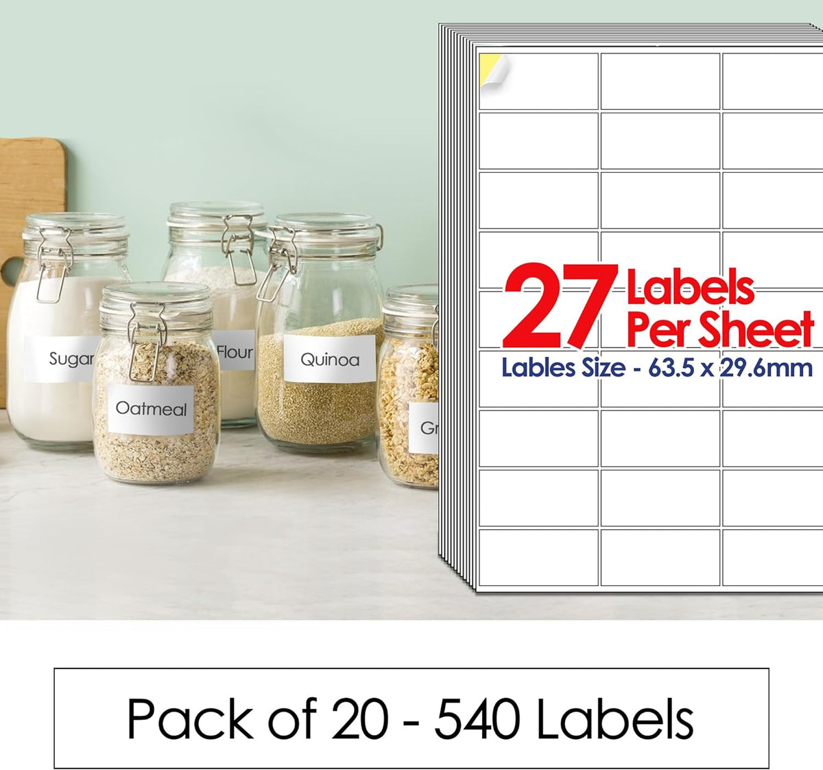 A4 Self Adhesive Address Labels, 27 Label Per Sheet, Multi-Purpose FBA ...