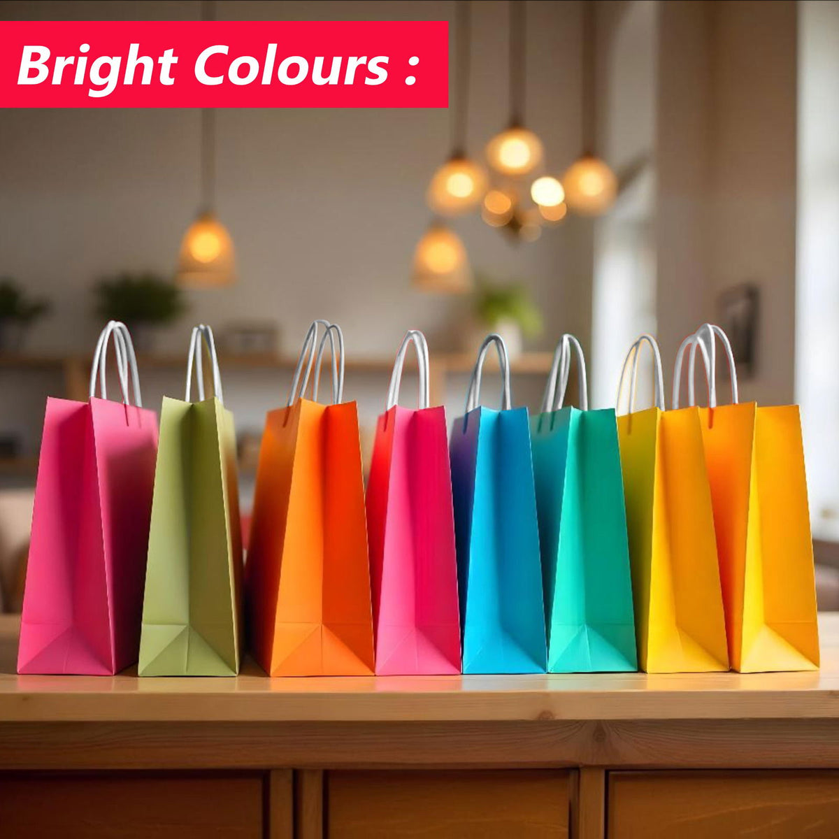 Kraft Paper Bags with Twisted Handle Colored Party Gift Bags Paper Car ...