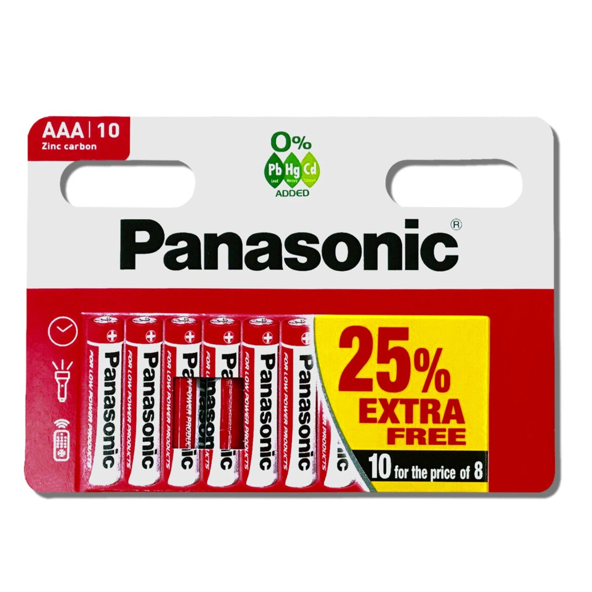 10 Panasonic AAA Battery MN2400 Zinc Carbon LR03 1.5V Long Expiry ...