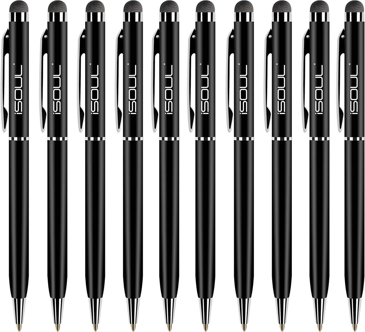 iSOUL Black Stylus Pen iPad iPhone Samsung Galaxy & More - Pack of 10 ...