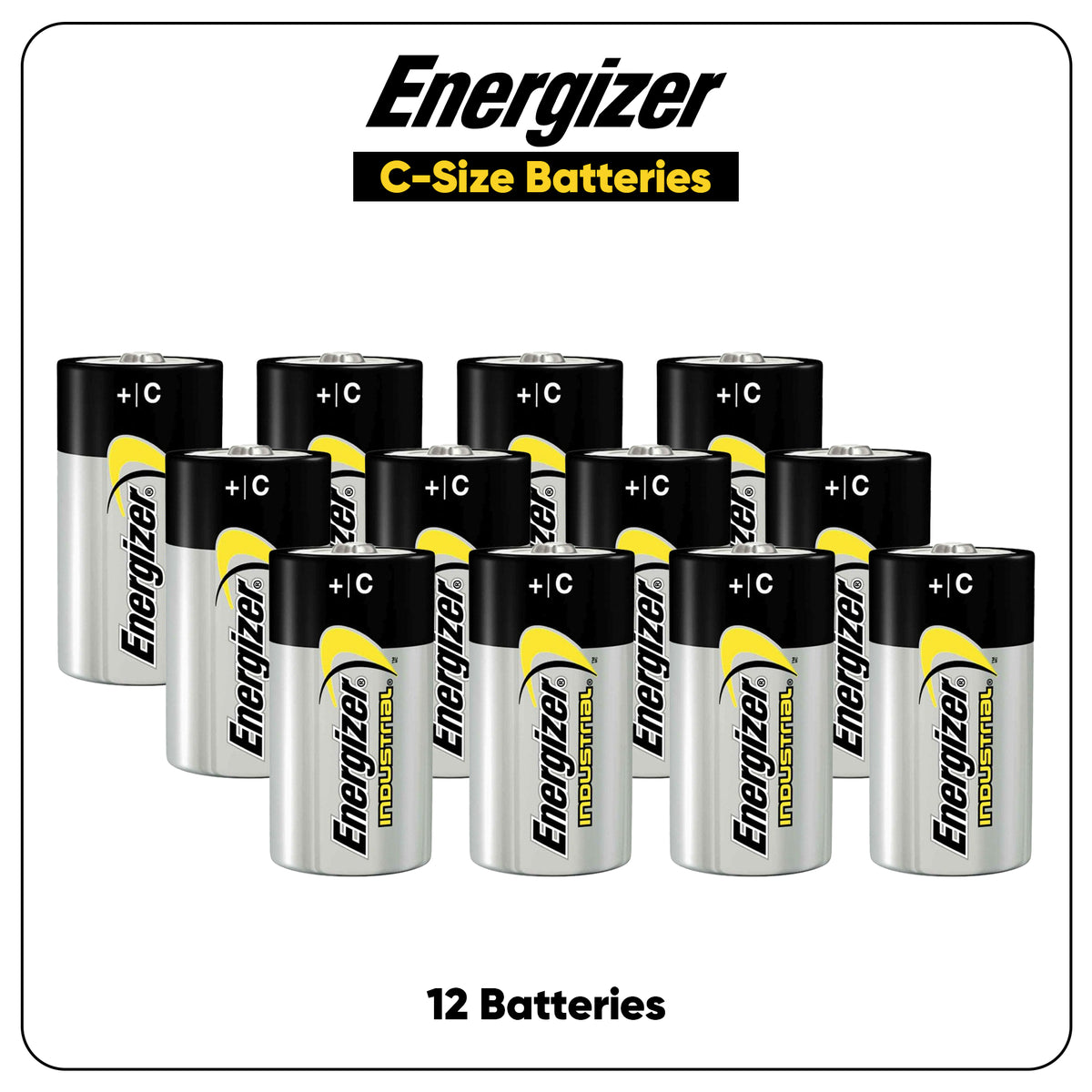 Energizer C Size Batteries 12 Pack LR14 EN93 Alkaline Batteries ...