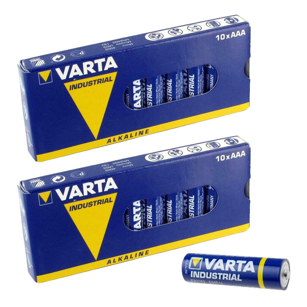 Varta AAA Industrial Alkaline Batteries LR03, 4003 Long Expiry - All P ...